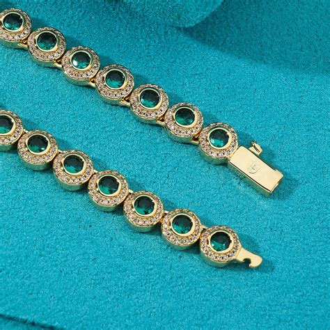 Circle Tennis Chain Golden Plated Zirconia Suiza Luxuryland Jewelry