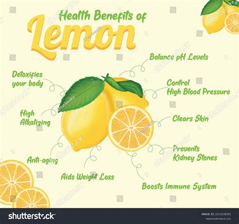 Health Benefits Lemon Lemon Illustration Health Stock Vector Royalty