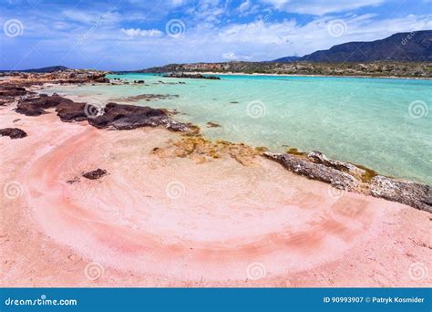 Elafonissi Beach With Pink Sand On Crete Stock Image Image Of