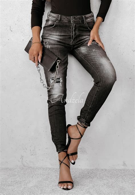 Džínsy S Odreninami Zip Up Sivé Eshop Andzela
