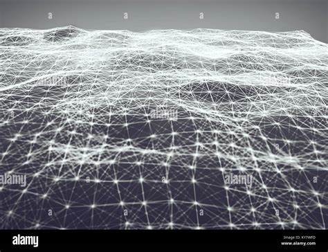 Abstract Polygonal Light Space Low Poly Background Connecting Dots And Lines In Triangles