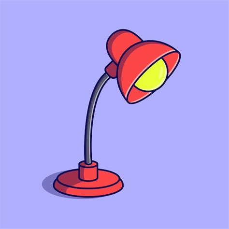 Ilustración de lámpara de escritorio lámpara para ilustración de dibujos animados de espacio de