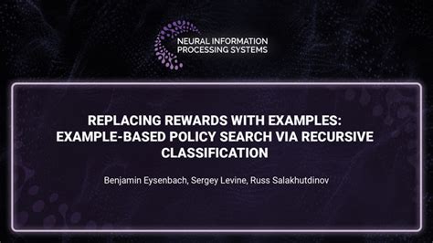 Benjamin Eysenbach Sergey Levine Ruslan Salakhutdinov · Replacing