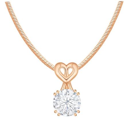 Diamond Heart Rose Gold Pendant Lee Hwa Jewellery