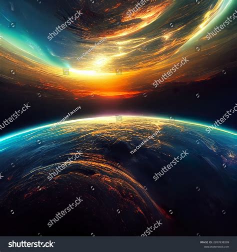 Graphical Design Universe View Galaxy Spatial Stock Illustration