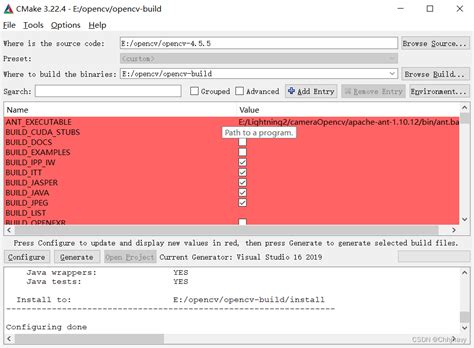 windows10 vs2019 版本：cmake将 opencv contrib 4 5 5 扩展模块编译添加到 opencv 4 5 5