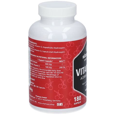 Vitamaze Vitamin C 160 Mg Hochdosiert 180 St Shop Apotheke