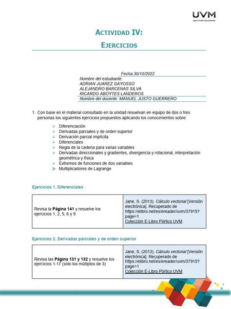 Actividad 4 Calculo Diferencial Pdf Degradado Derivado