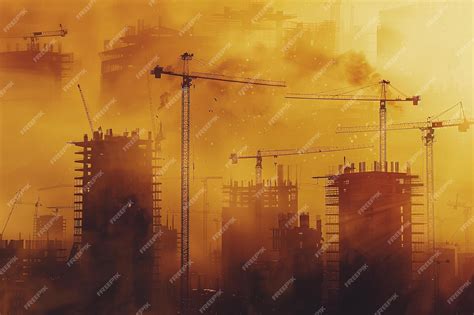 Ai Generative Building Construction With Crane Premium Ai Generated Image