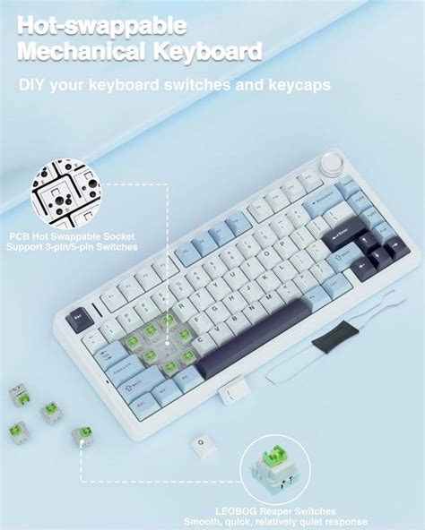 خرید کیبورد Aula F99 Pro White Blue با بهترین قیمت