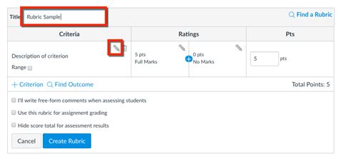 Setting Up A Rubric Canvas Support Simon Fraser University