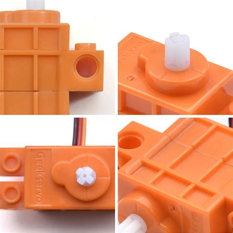 Серво мотор 360° Plus 48v Pwm съвместим с части на Lego оранжев