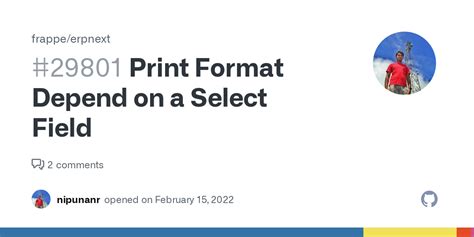 Print Format Depend On A Select Field Issue Frappe Erpnext GitHub