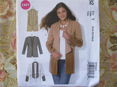 2010s Mccalls Sewing Pattern 7332 Misses Vest And Jackets Uncut Size Xs S M Etsy
