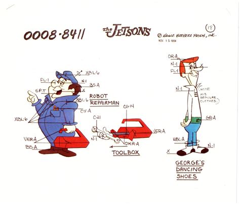 Jetsons Production Animation Model Cel Copy From Hanna Barbera 1984