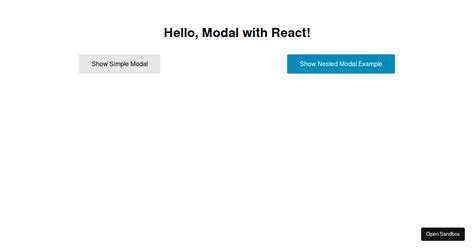 Simple Modal With React Codesandbox