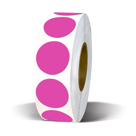 Buy 1 Inch Fluorescent Pink Color Coding Labels Round Stickers On A