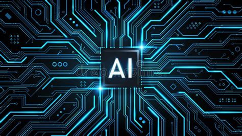 Ai Artificial Intelligence Logo On Chipset Circuit Board Vector