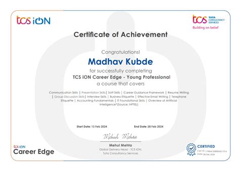 Madhav Kubde On Linkedin Tcsion Professionaldevelopment