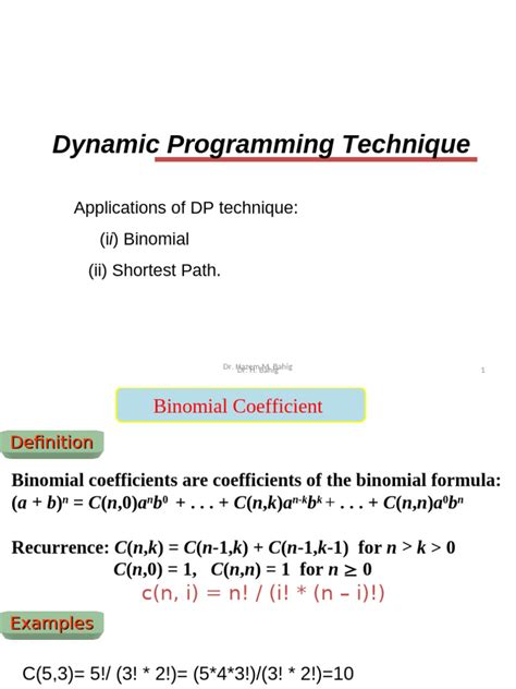 Chap 6 Dynamicprogramming Binomial Allshotestpath Pdf
