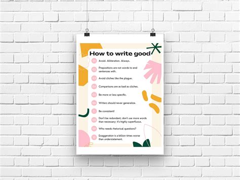 How To Write Good Educational Poster Classroom Poster Digital