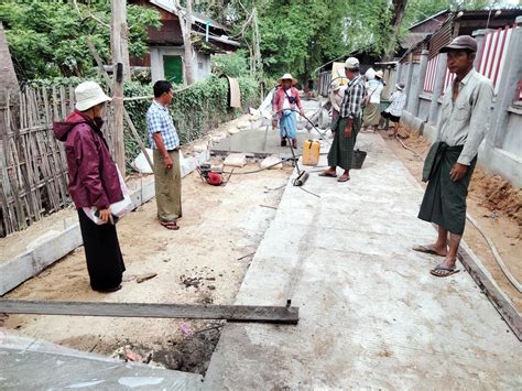 နတ်မောက်မြို့၌ မြို့မကွက်သစ်ရပ်ကွက်ရှိ ရှင်အရဟံလမ်းအား ငွေလုံးငွေရင်းရန