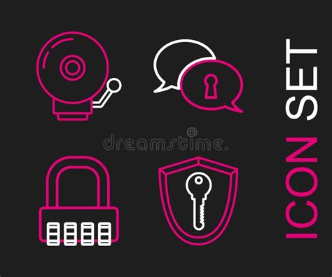 Set Line Shield With Key Safe Combination Lock Protection Of Personal Data And Ringing Alarm