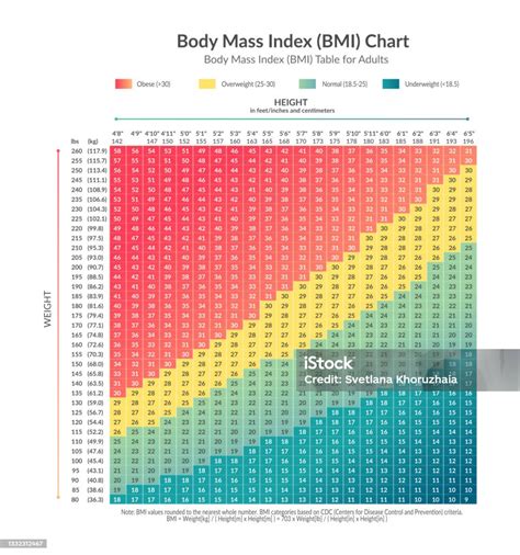 Ilustrasi Dengan Indeks Massa Tubuh Bmi Chart Ilustrasi Stok Unduh