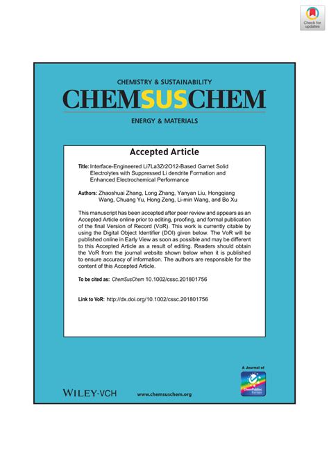 PDF Interface Engineered Li7La3Zr2O12 Based Garnet Solid Electrolytes