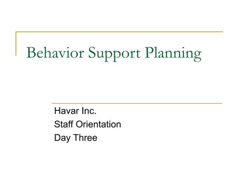 Behavior Support Planning Ppt