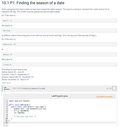 Solved P Finding The Season Of A Date Write A Program Chegg