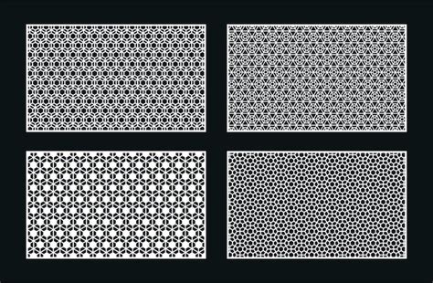 Premium Vector Simple Hexagonal Pattern Frames For Cnc Laser Cutting