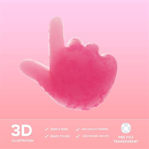 Premium PSD PSD Touch Hand Gesture D Illustration
