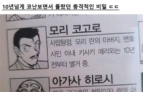 영화드라마소식지 10년넘게 코난보면서 몰랐던 충격적인 비밀 ㄷㄷㄷ 댓글에 본문