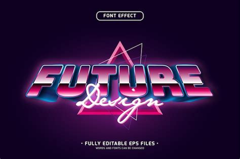 Premium Vector Retro Holographic Style Text Effect