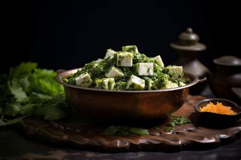 Premium Photo Easy Palak Paneer Indian Food Photography