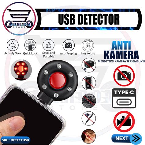 Jual Hidden Spy Camera Finder Detector Spycam Kamera Infrared Light Alarm Usb Type C Alat