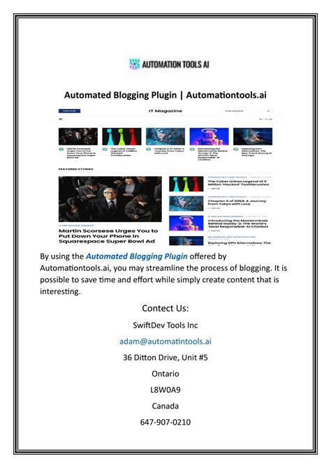 Ppt Automated Blogging Plugin Automationtools Powerpoint Presentation