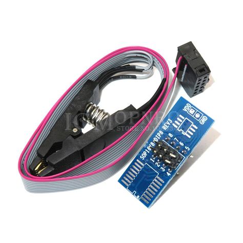 Soic8 Sop8 Dip8 Formato Flash Chip Ic Clips De Prueba Adaptador De