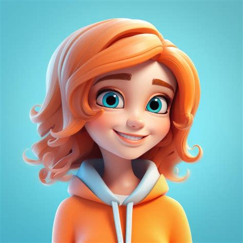 Premium Ai Image Simplicity And Joy 3d Smiling Girl Illustration In