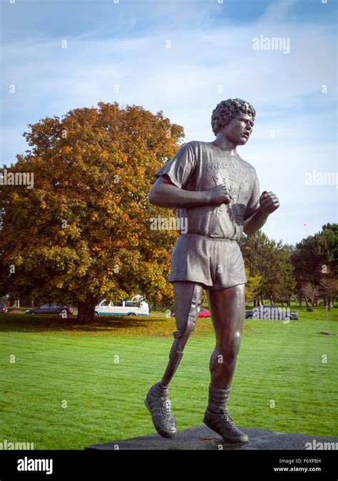 A Statue Of Terry Fox At Mile Zero In Beacon Hill Park Victoria
