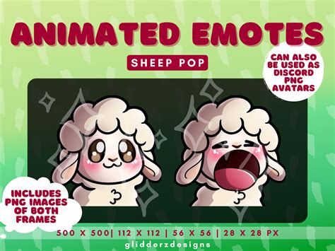 White Sheep Pop Emote Animated Sheep Pop Cat Emote Pop Etsy