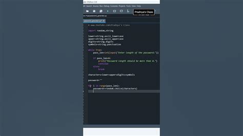 Password Generator In Python🔐 Mini Python Project For Beginners Python Pythonprojects Youtube
