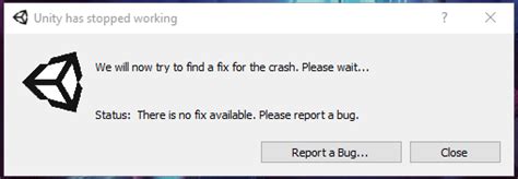 unity has stopped working all projects crashes unity engine