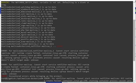 Problem In Docker Compose Up D Mailcow Community