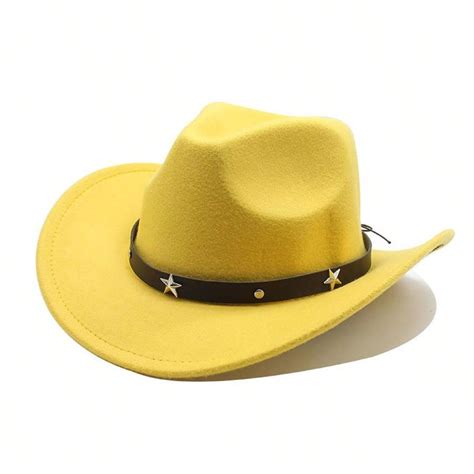 Boné De Chapéu Cowboy Para Homens Chapéu Country Feminino Falso Couro Chapéu De Sol De Aba