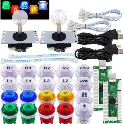 jual arcade diy kit hitbox arcade usb zero delay encoder with 5pin copy sanwa joystick led 30mm