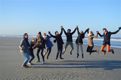 Jump Group Beach Free Photo On Pixabay