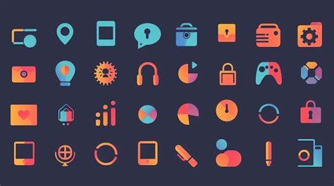 A Set Of 30 Colorful App Icons Premium Ai Generated Image