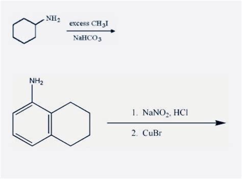 Solved NH2 excess CH 31 NaHCO3 NH2 1. NaNO2, HCI 2. CuBr | Chegg.com